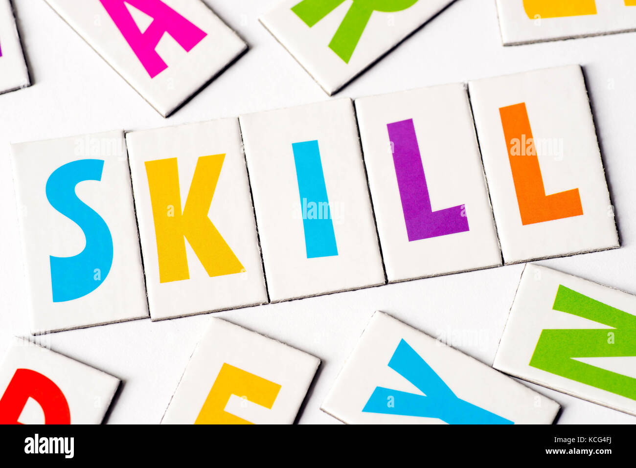 word skill made of colorful letters on white background Stock Photo - Alamy