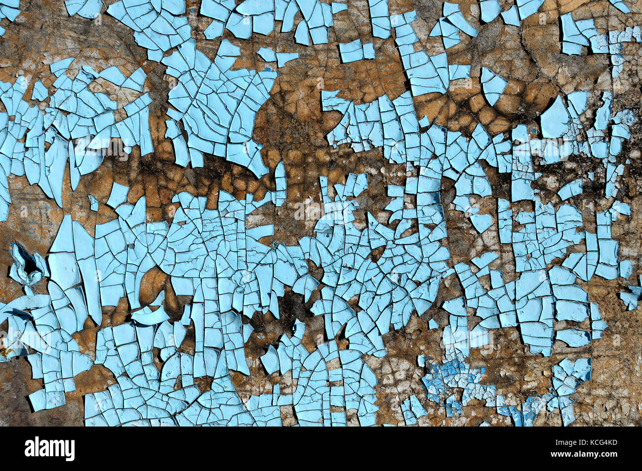 Rustic hardboard texture with scratches, cracks and blue peeling paint ...