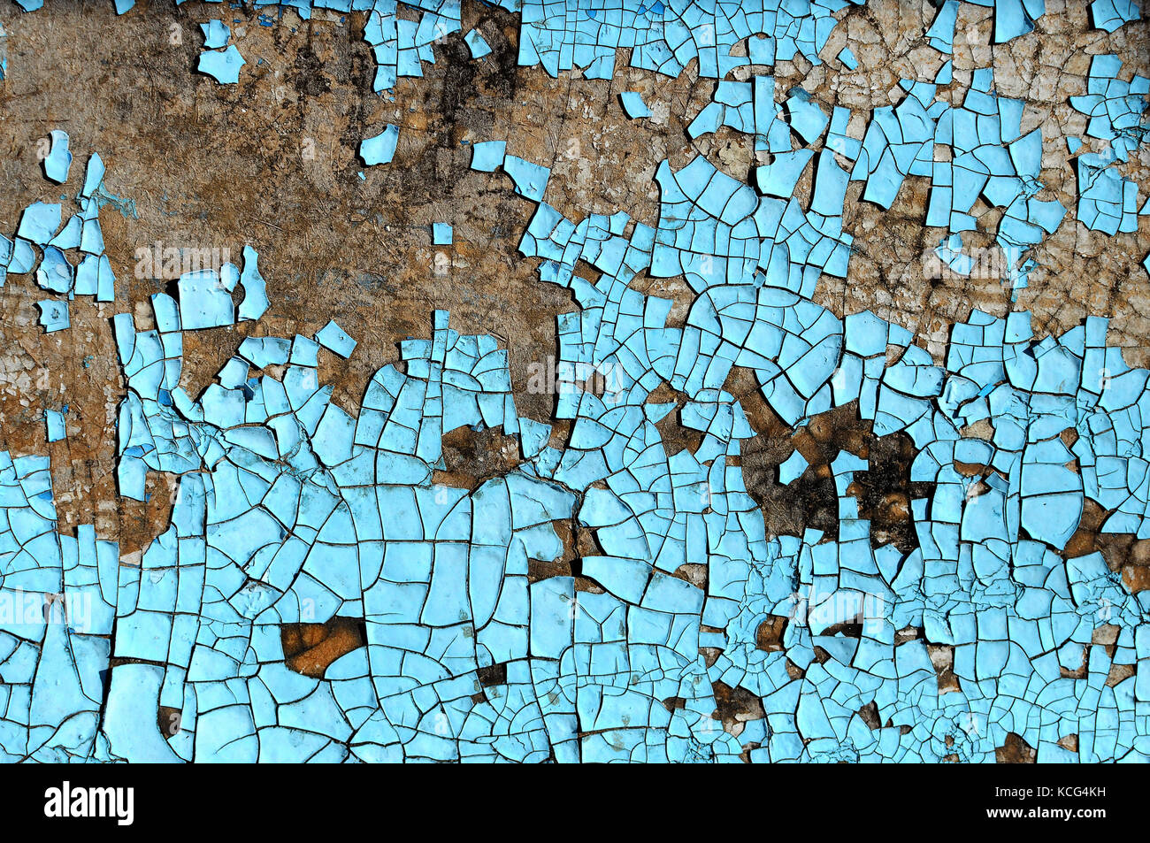 Rustic hardboard texture with scratches, cracks and blue peeling paint ...