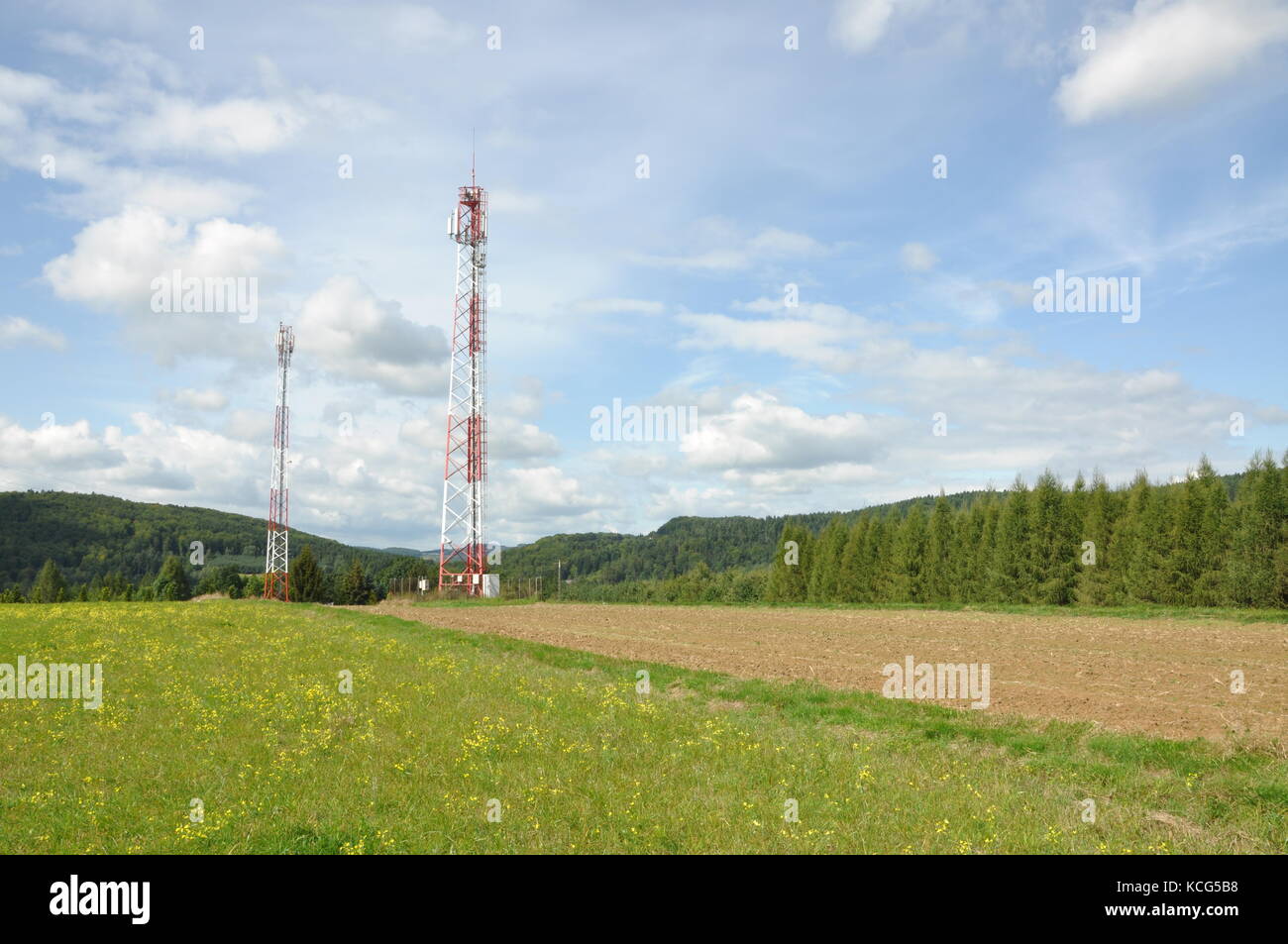 Communication tower on a hill Stock Photo - Alamy