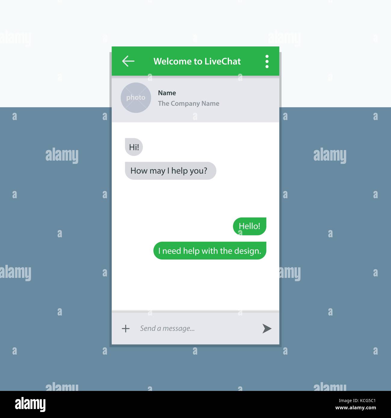 The universal live chat window, mobile version Stock Vector Image & Art ...