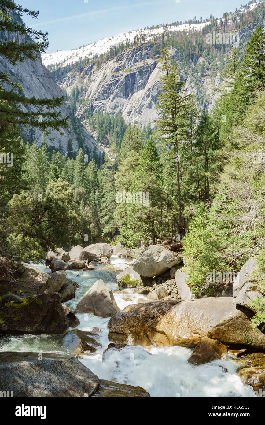 The beautiful vernal fall at Yosemite National, California, United ...
