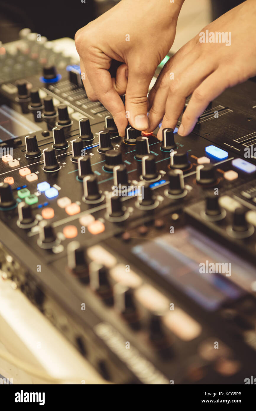 Sound control board operator hi-res stock photography and images - Alamy