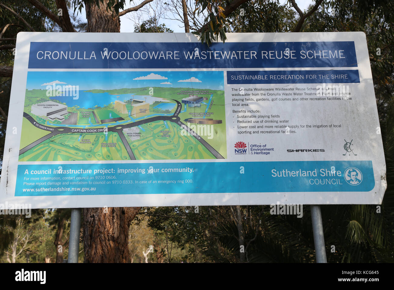 Cronulla Woolooware wastewater reuse scheme sign in Woolooware ...