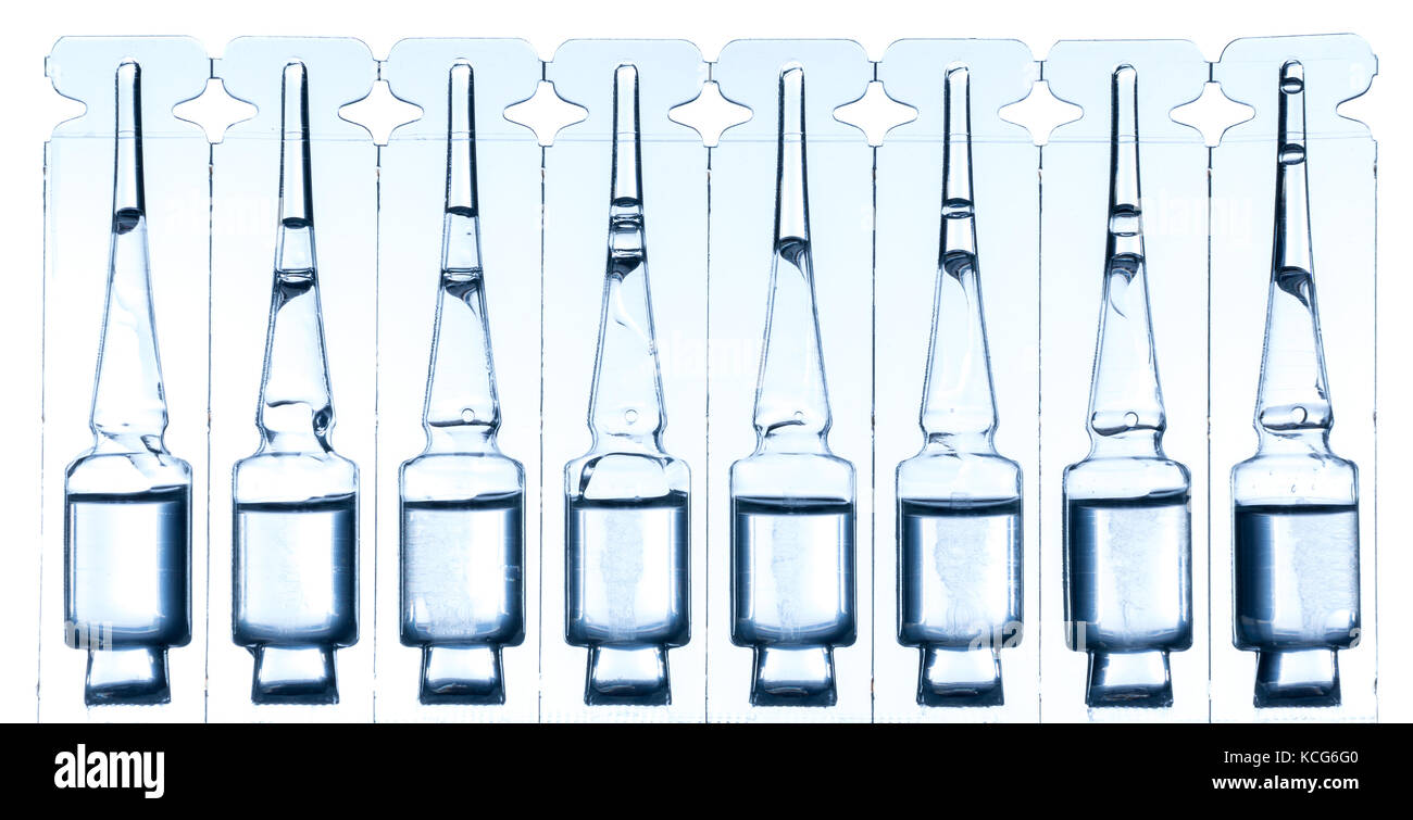 ampoule with a liquid for injection isolated on white Stock Photo - Alamy