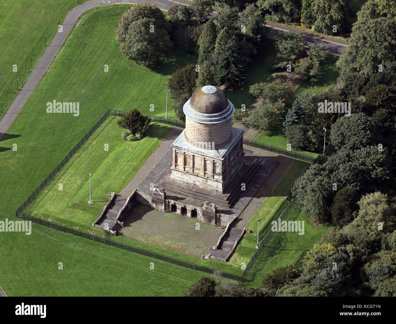aerial view of Hamilton Mausoleum, Scotland, UK Stock Photo - Alamy
