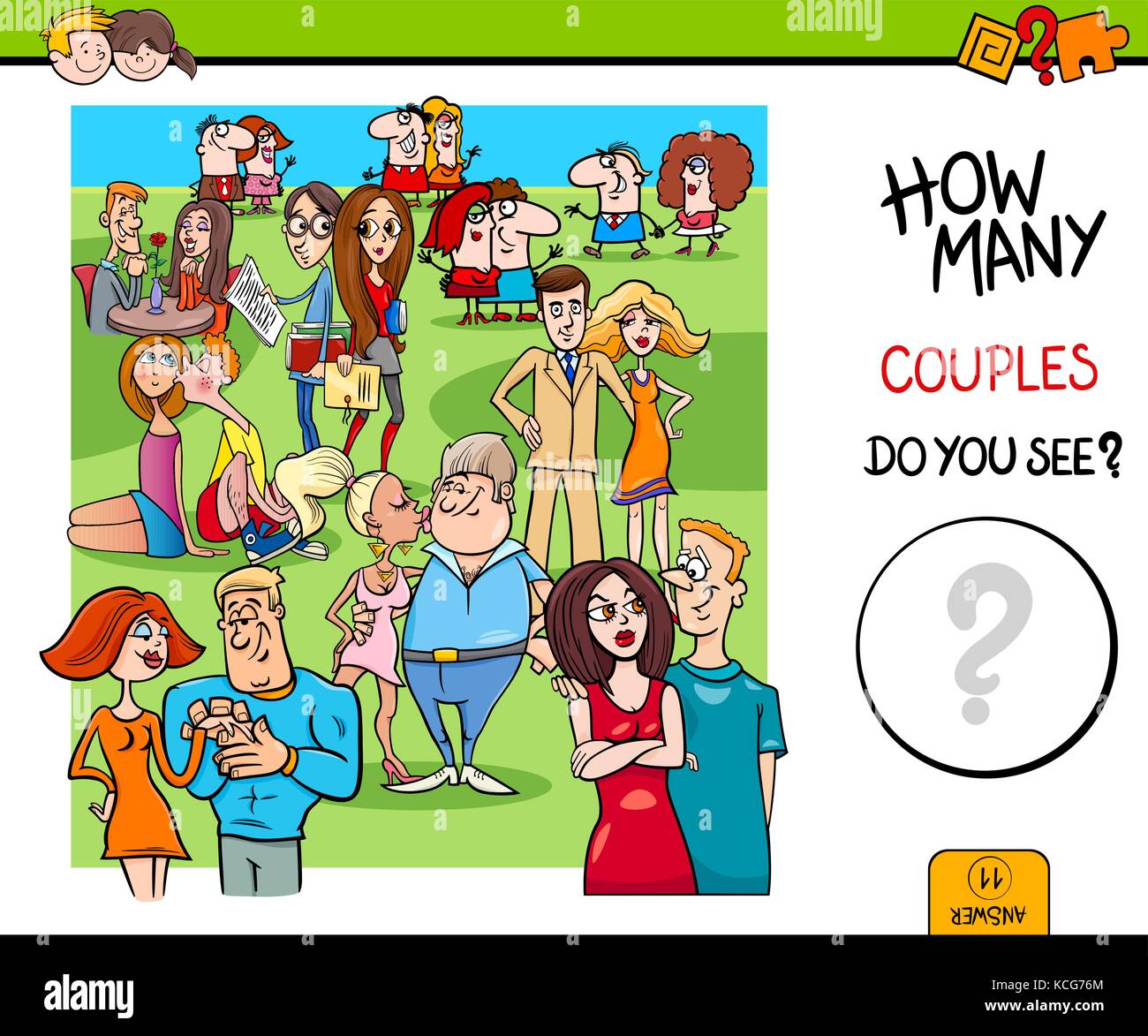 Cartoon Illustration of Educational Counting Game for Children with ...