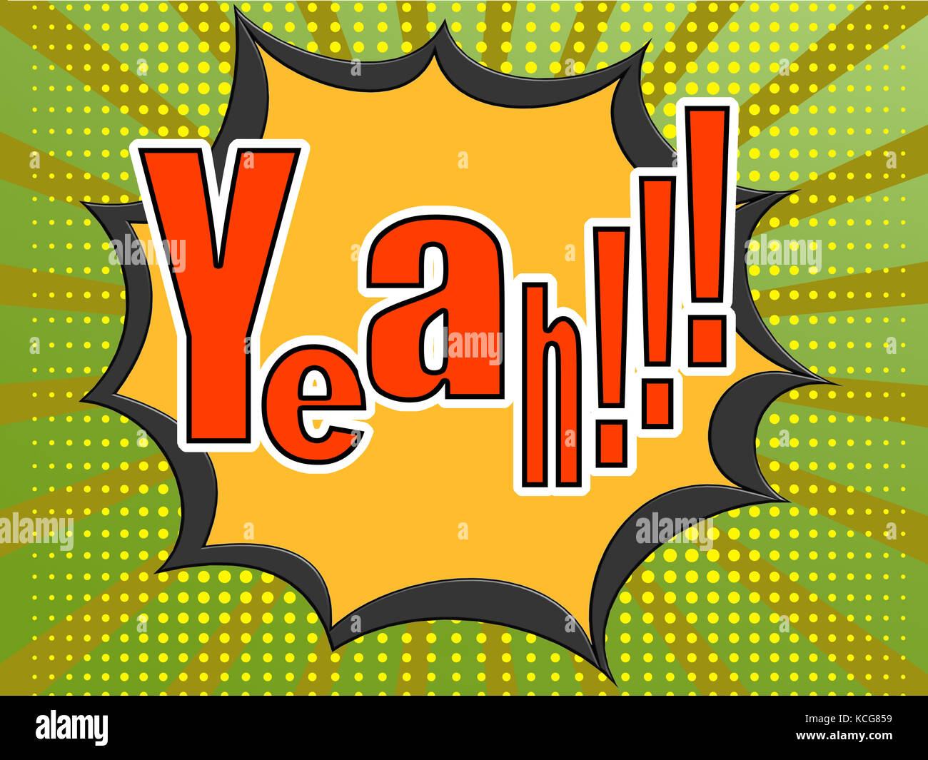 Yeah comic speech bubble image with hi-res rendered artwork that could ...