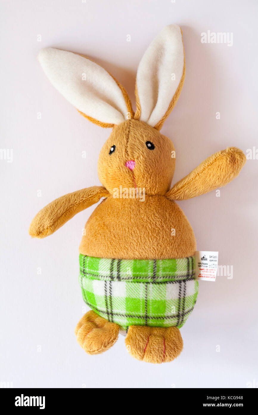 Bunny rabbit soft cuddly toy isolated on white background Stock Photo ...