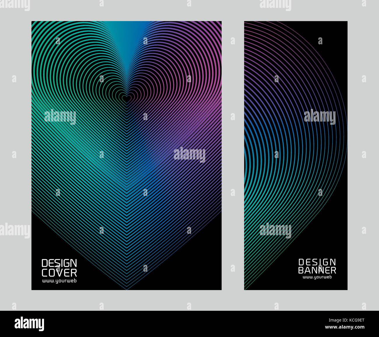 Cover design with background heart shape. Modern design of geometric ...