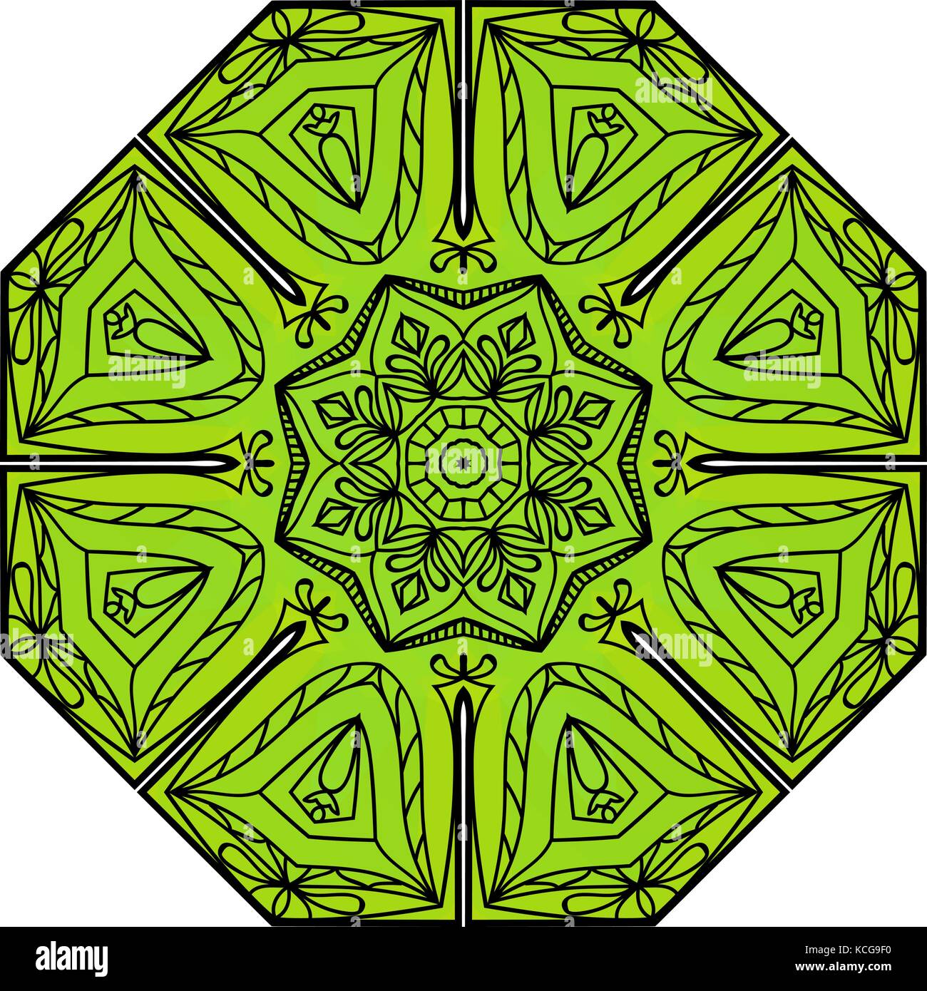 Green eight-pointed mandala Stock Vector Image & Art - Alamy