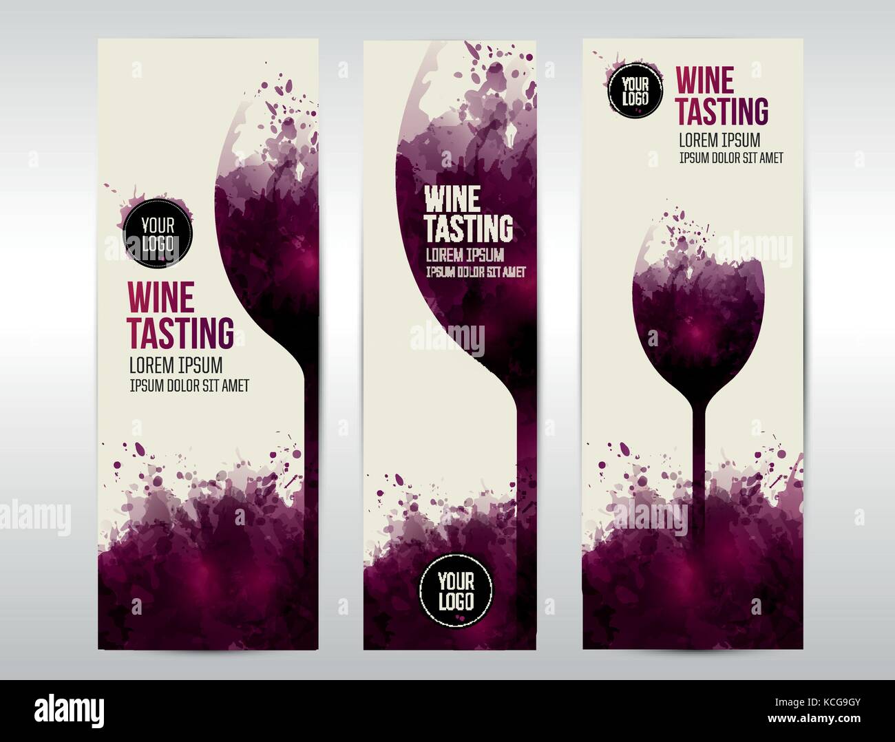 Templates for banners or flyers. Background texture stains and glass of ...