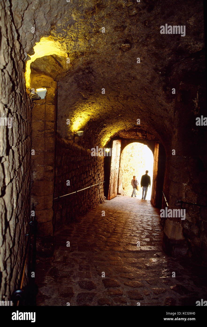 Passage in the city wall. Ibiza, Balearic Islands, Spain Stock Photo ...