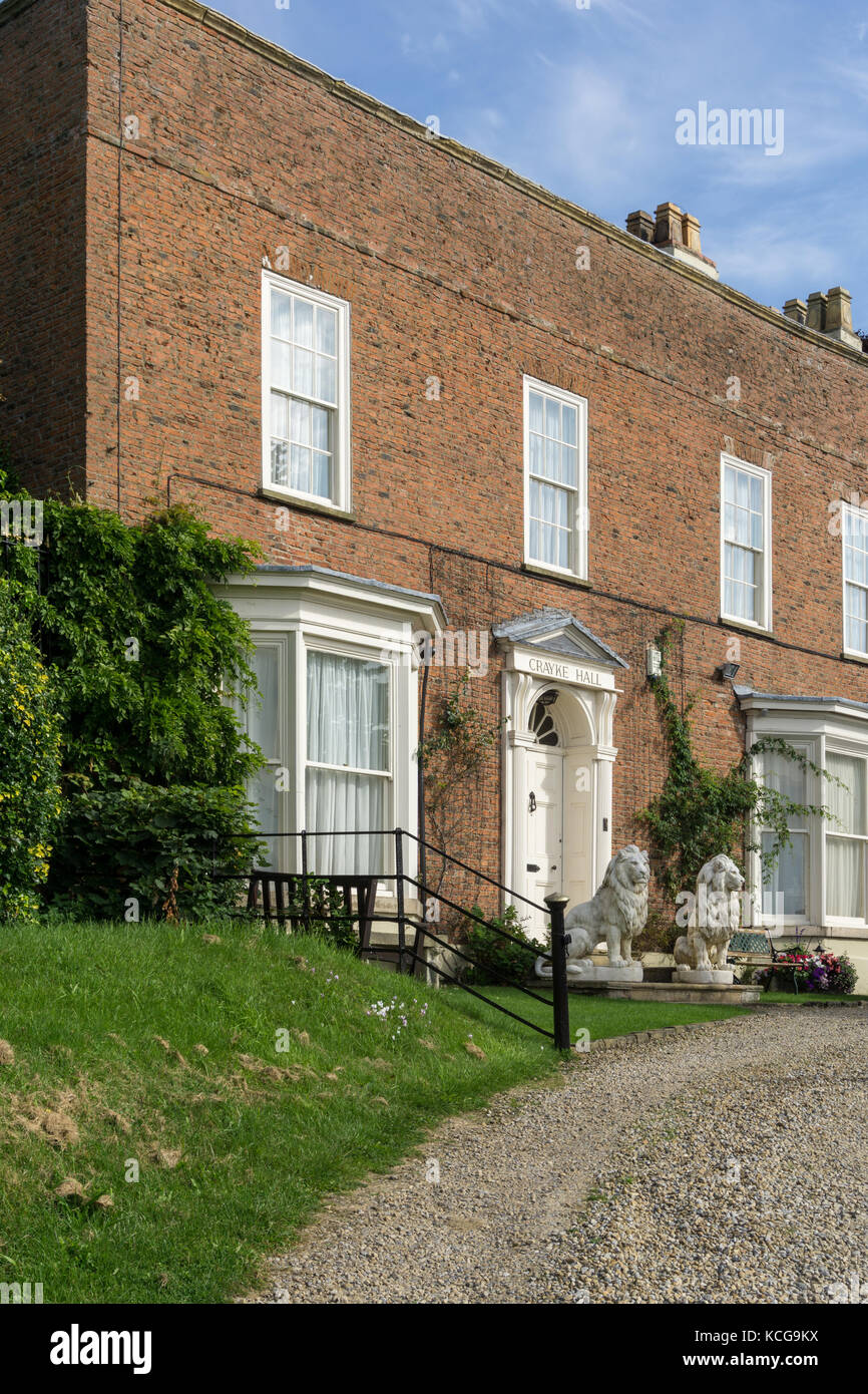 Crayke Hall in the village of Crayke, Yorkshire; a listed Georgian ...