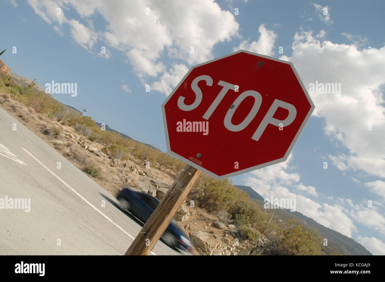 STOP sign on the highway in California Stock Photo - Alamy