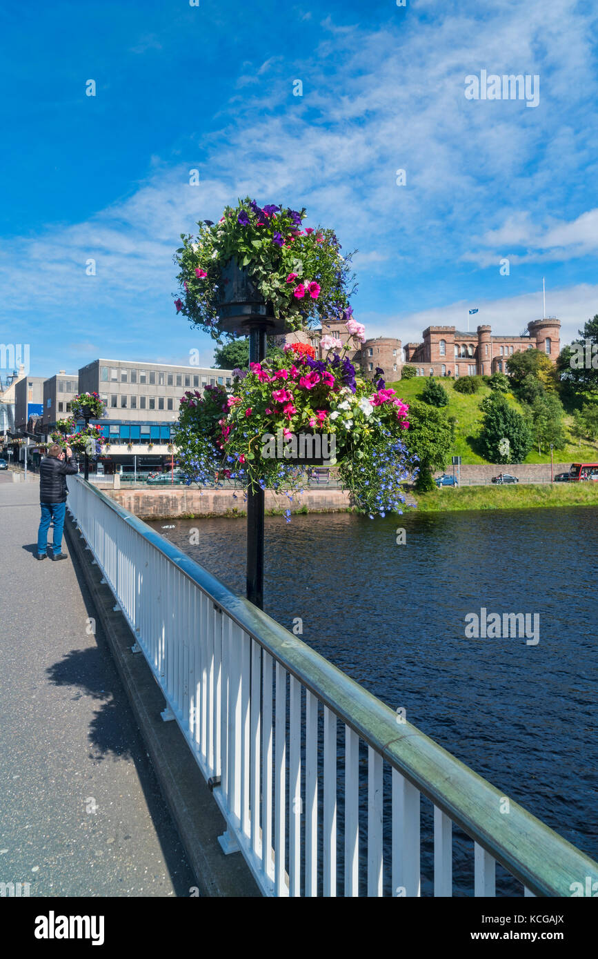 Inverness, from ness road bridge, River Ness, Highland, Scotland, UK ...