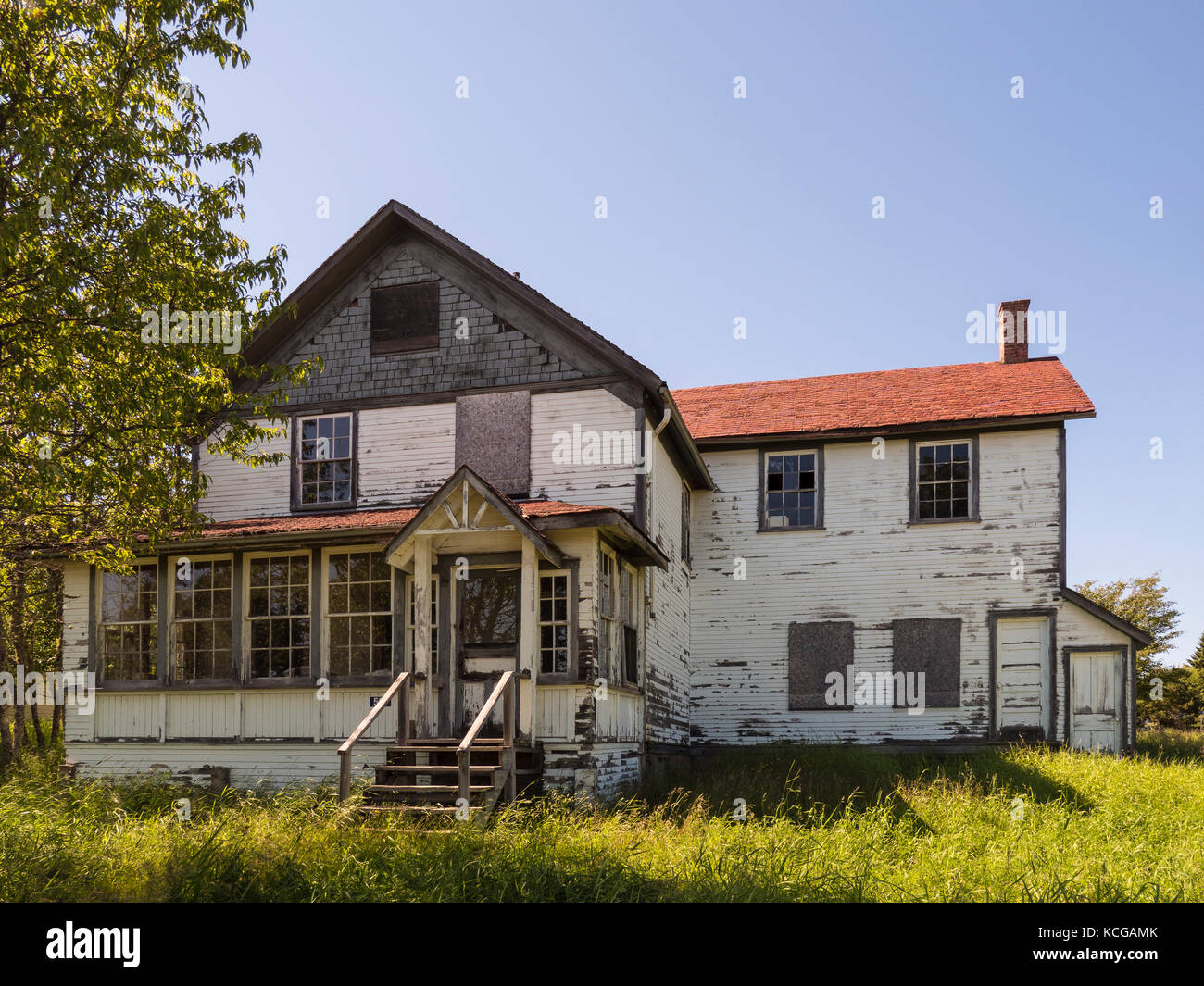 Abandoned house, Silver Islet on the Sibley Peninsula, Lake Superior ...