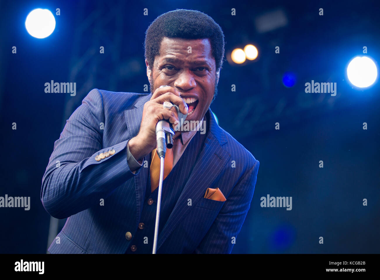 The American rhythm and blues band Vintage Trouble performs a live ...