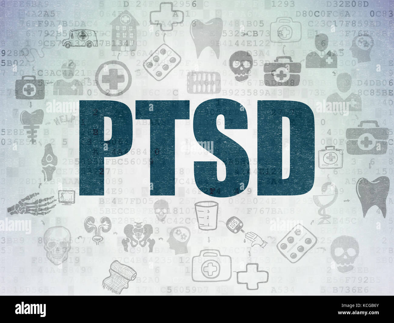 Health concept: PTSD on Digital Data Paper background Stock Photo - Alamy