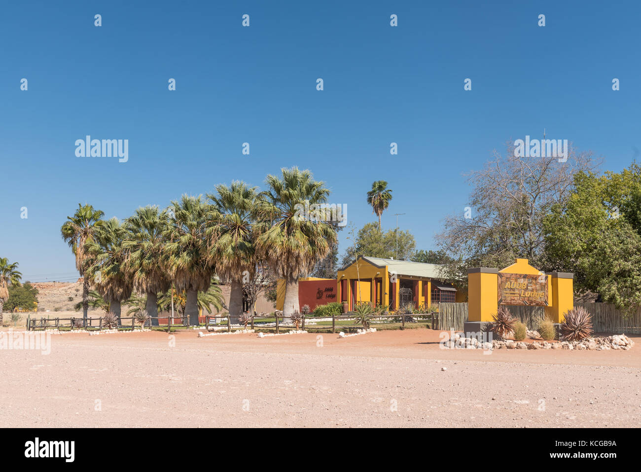 GOCHAS, NAMIBIA - JULY 5, 2017: The Auob Lodge on the C15-road between ...
