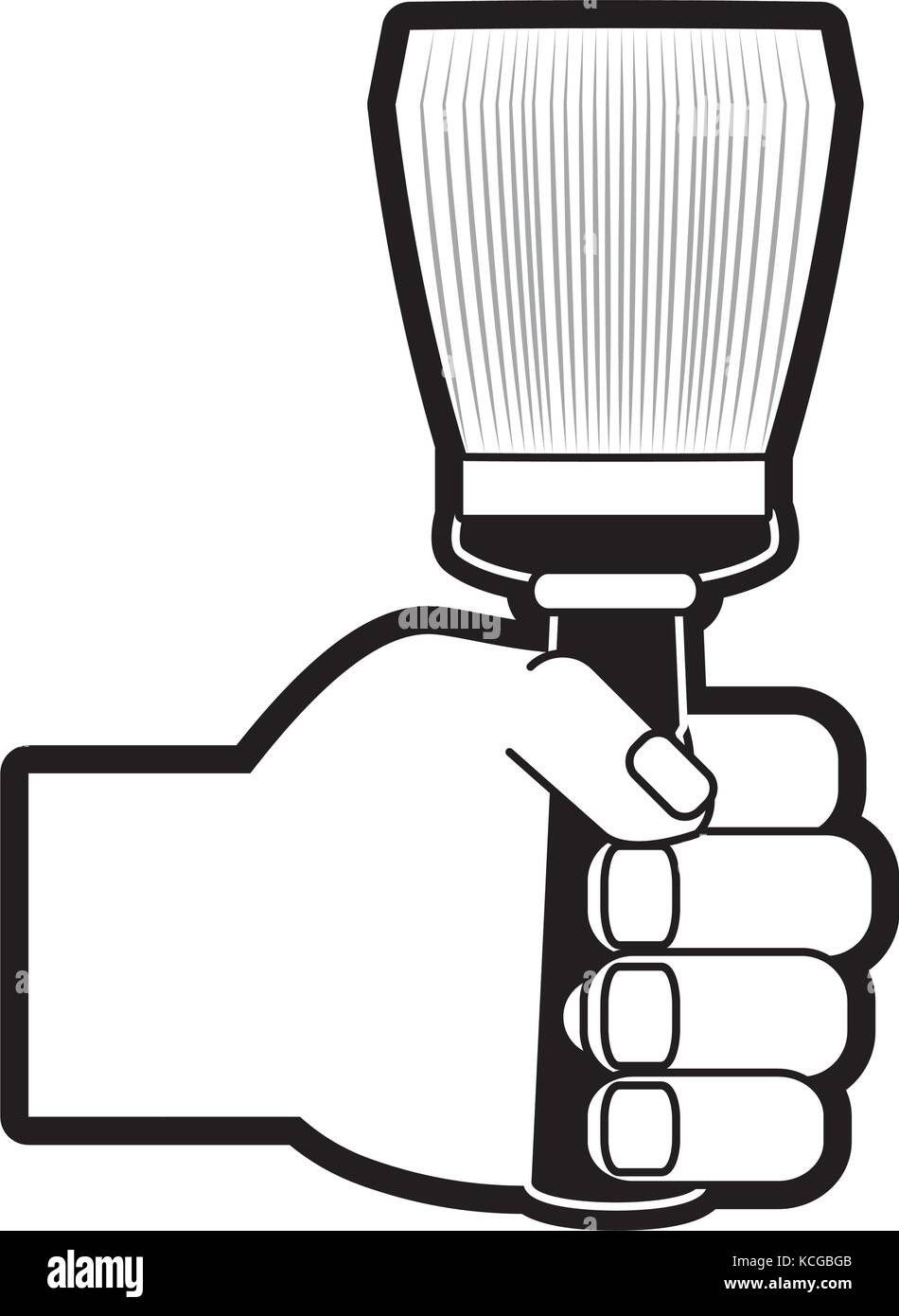 hand holding a paint brush icon over white background vector ...