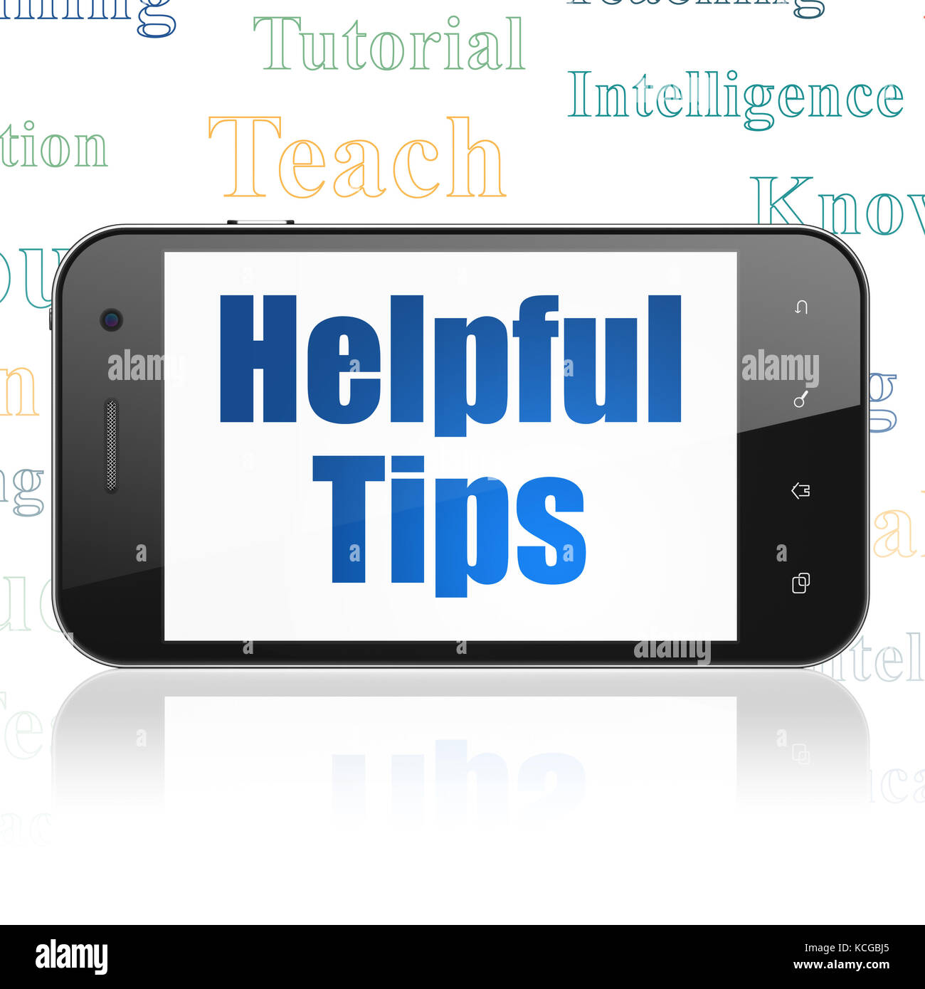 Education concept: Smartphone with Helpful Tips on display Stock Photo ...
