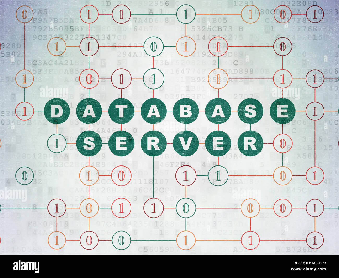 Software concept: Database Server on Digital Data Paper background ...