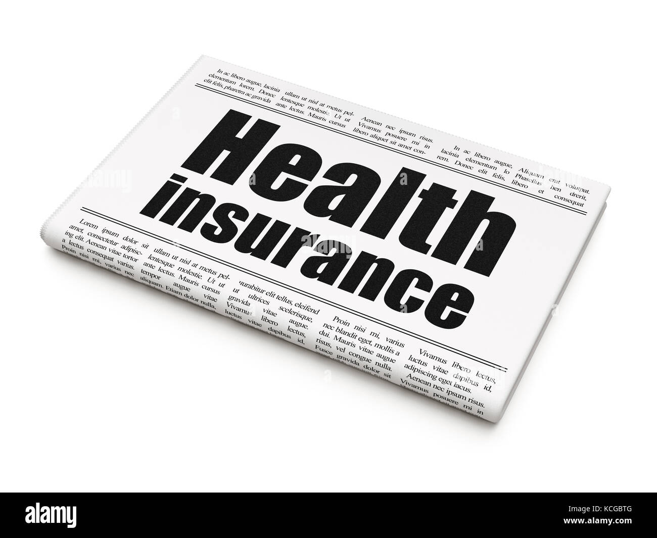 Insurance concept: newspaper headline Health Insurance Stock Photo - Alamy