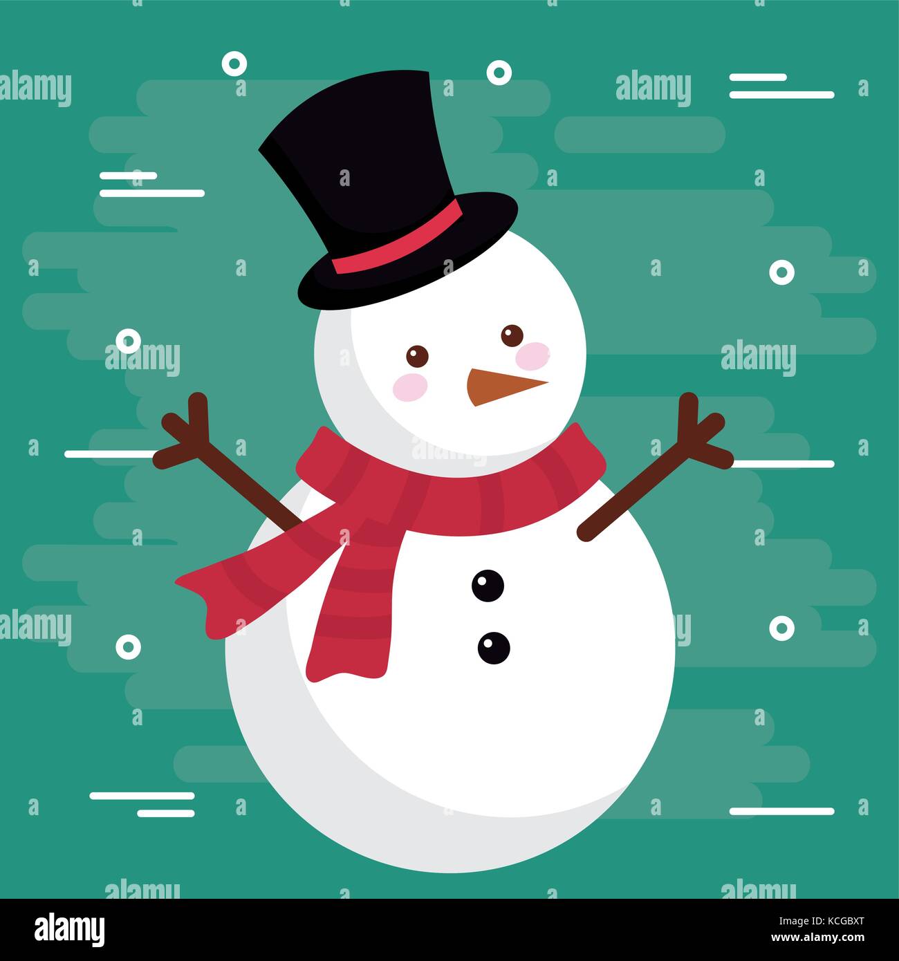 Snowman cartoon of Merry Christmas season theme Vector illustration ...