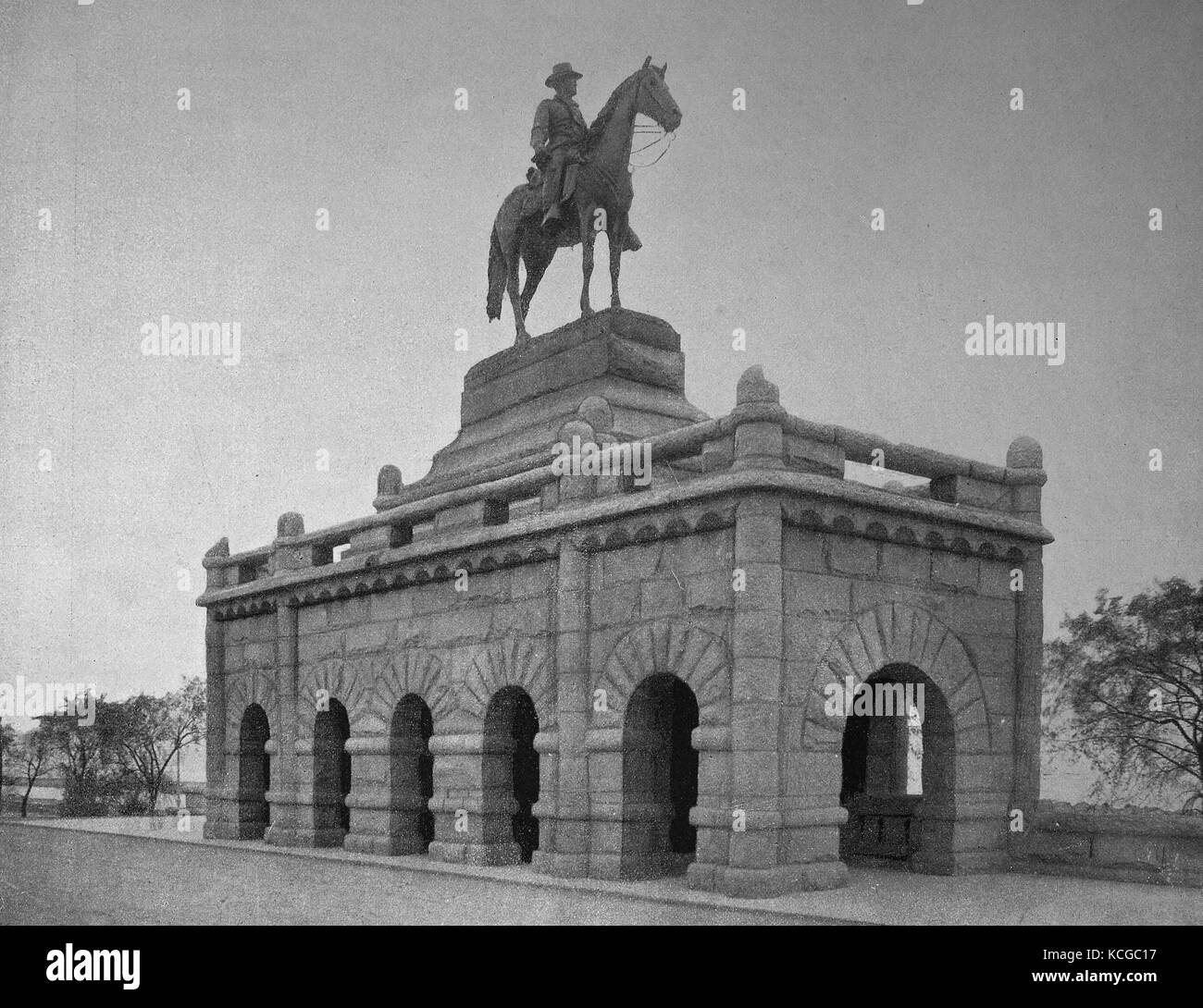 United States of America, City of Chicago, Equestrian statue of bronze ...