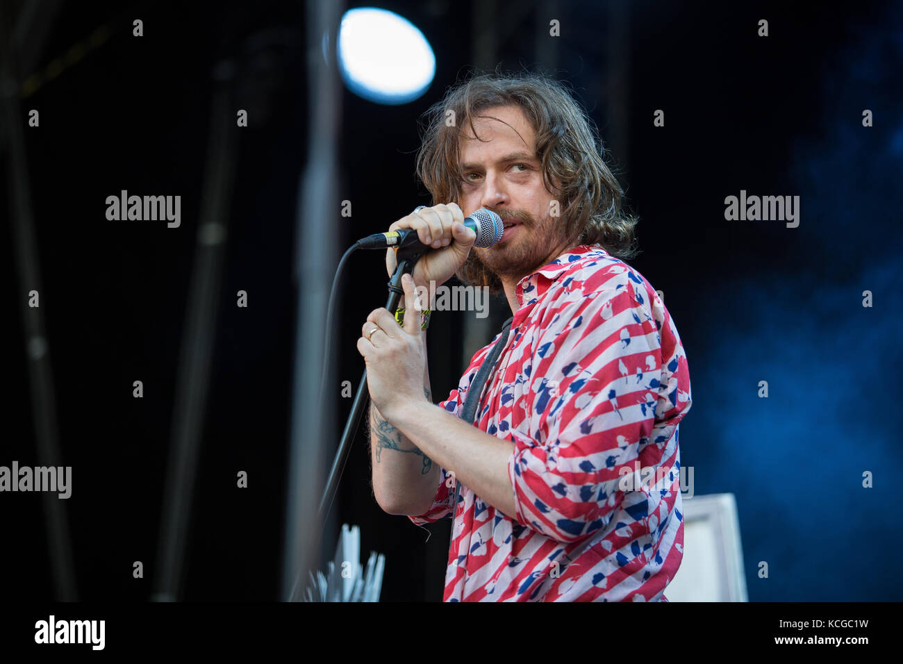 The American experimental pop band Yeasayer performs a live concert at ...