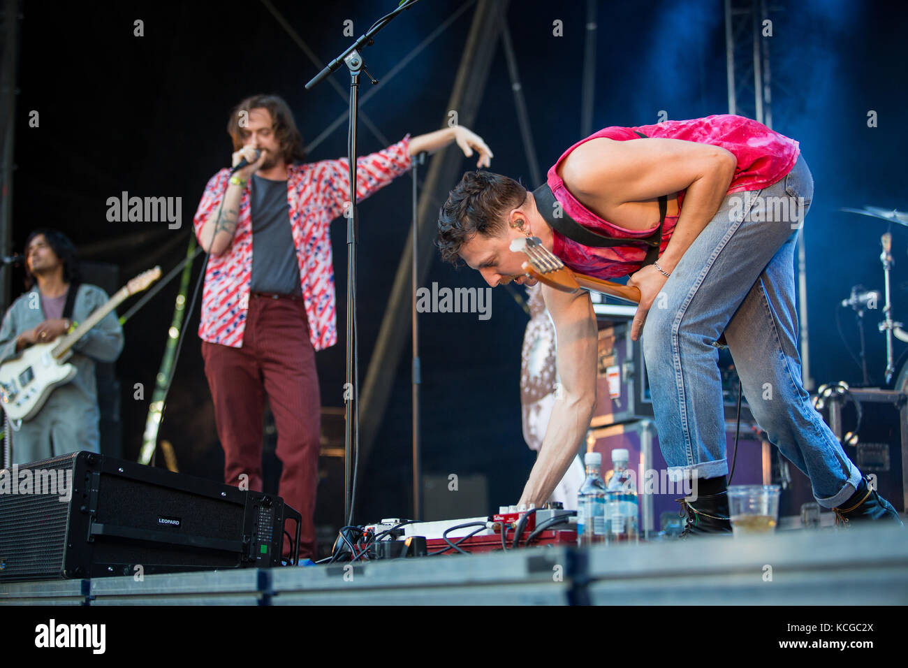 The American experimental pop band Yeasayer performs a live concert at ...