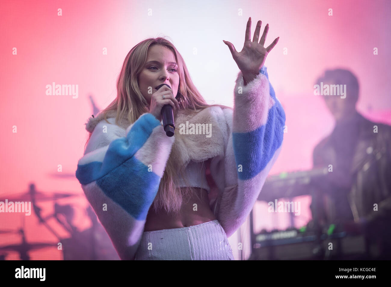 The Swedish singer and songwriter Zara Larsson performs a live concert ...