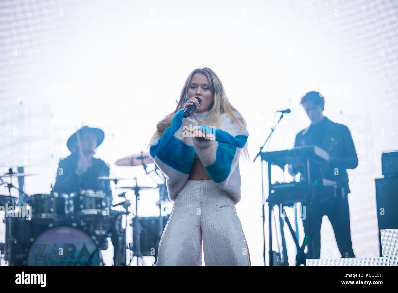The Swedish singer and songwriter Zara Larsson performs a live concert ...