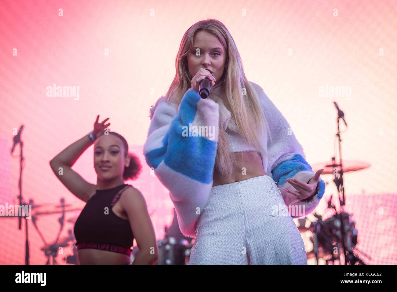 The Swedish singer and songwriter Zara Larsson performs a live concert ...