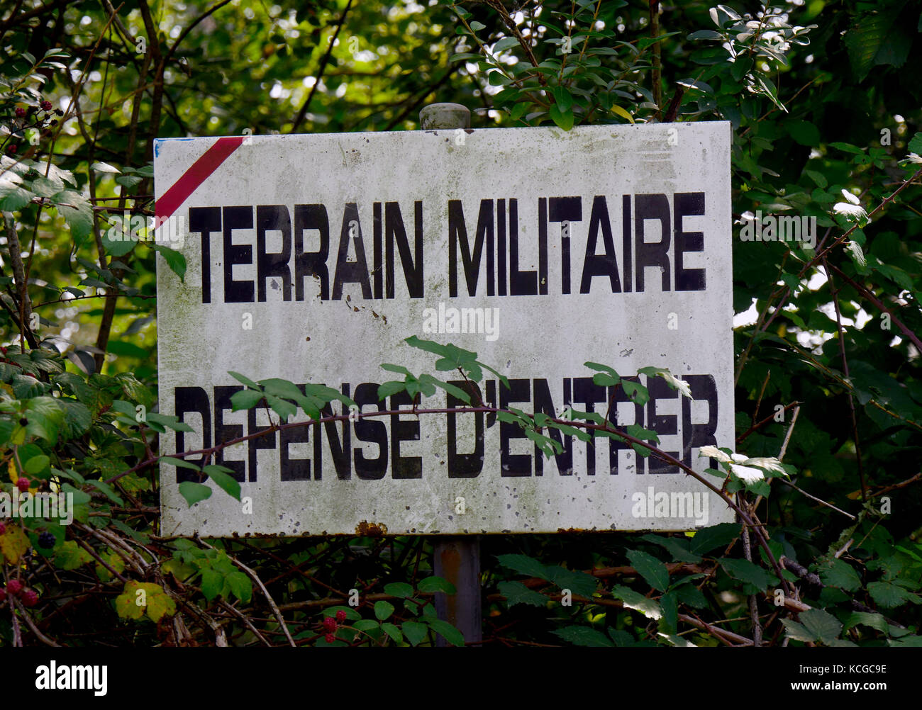 a sign, military ground, defense of entering Stock Photo - Alamy