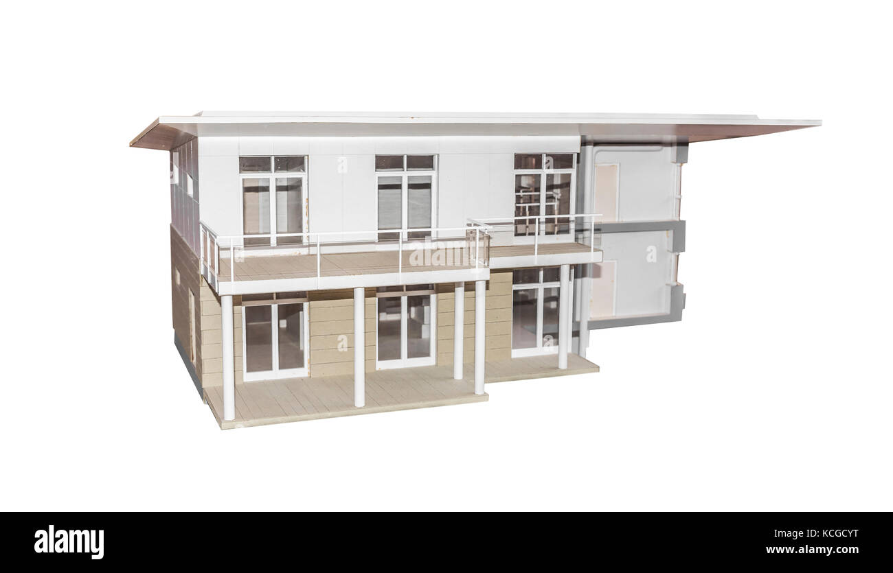 Model house isolated on white background Stock Photo - Alamy