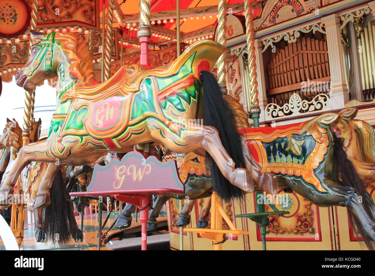Victorian Carousel,Galloping Horses Merry Go Round Stock Photo - Alamy