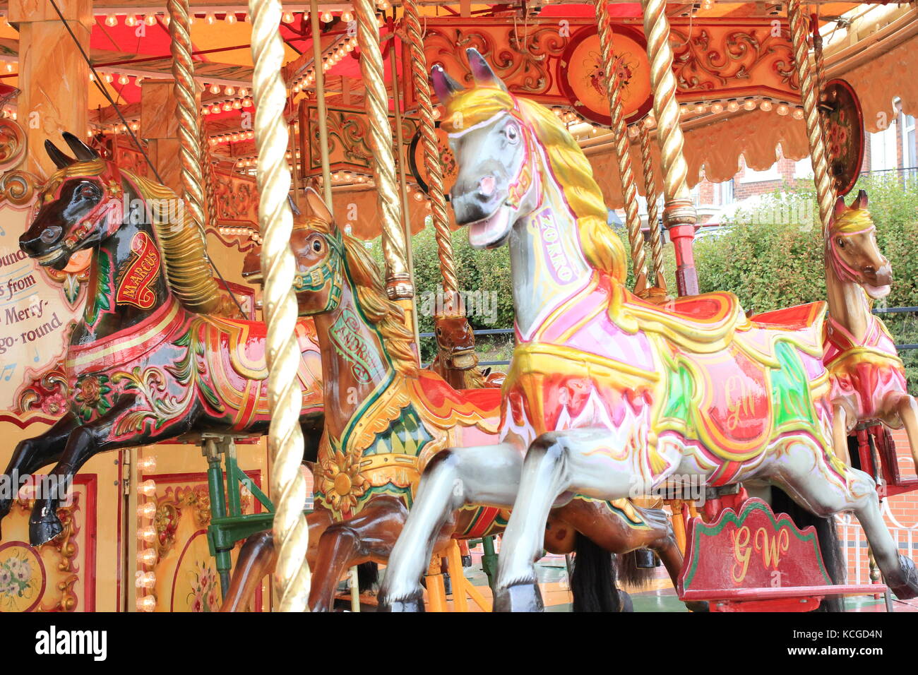 Victorian Carousel,Galloping Horses Merry Go Round Stock Photo - Alamy