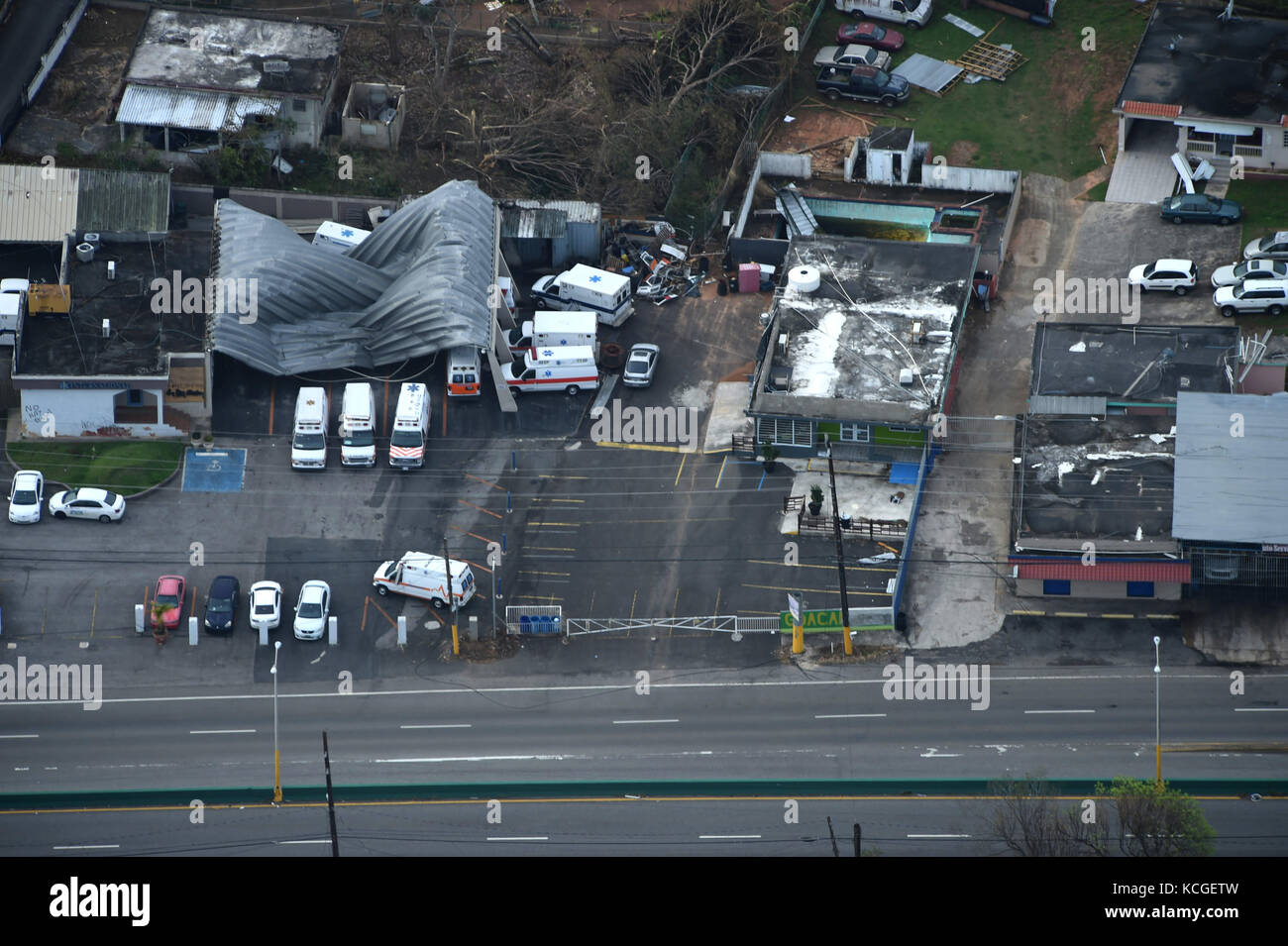 ariel survey over northern Puerto Rico Sept. 26, 2017 after hurricane ...