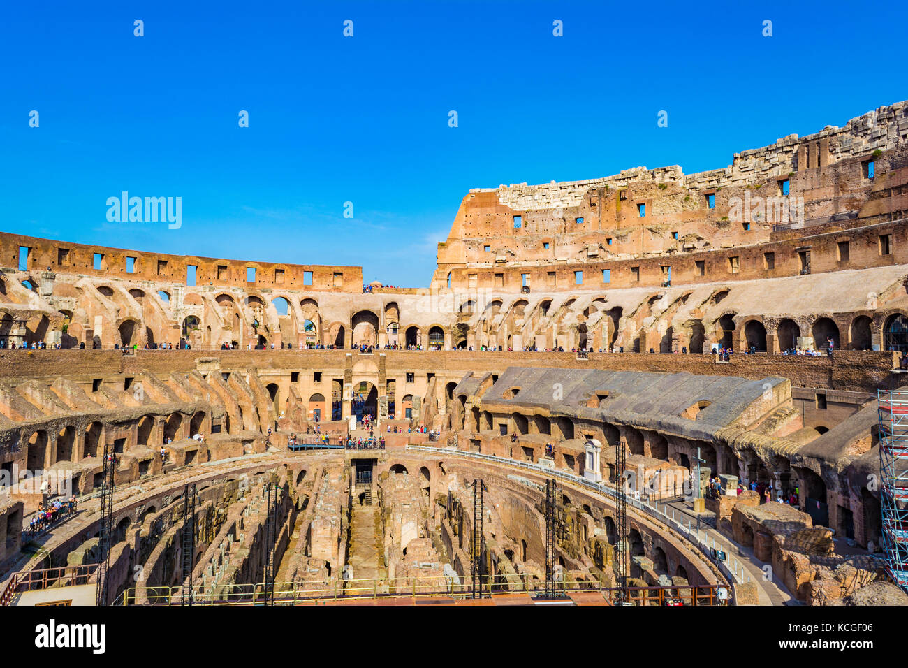 Rome, Italy - August 31, 2017 - Interior of the Colosseum, Rome. Also ...