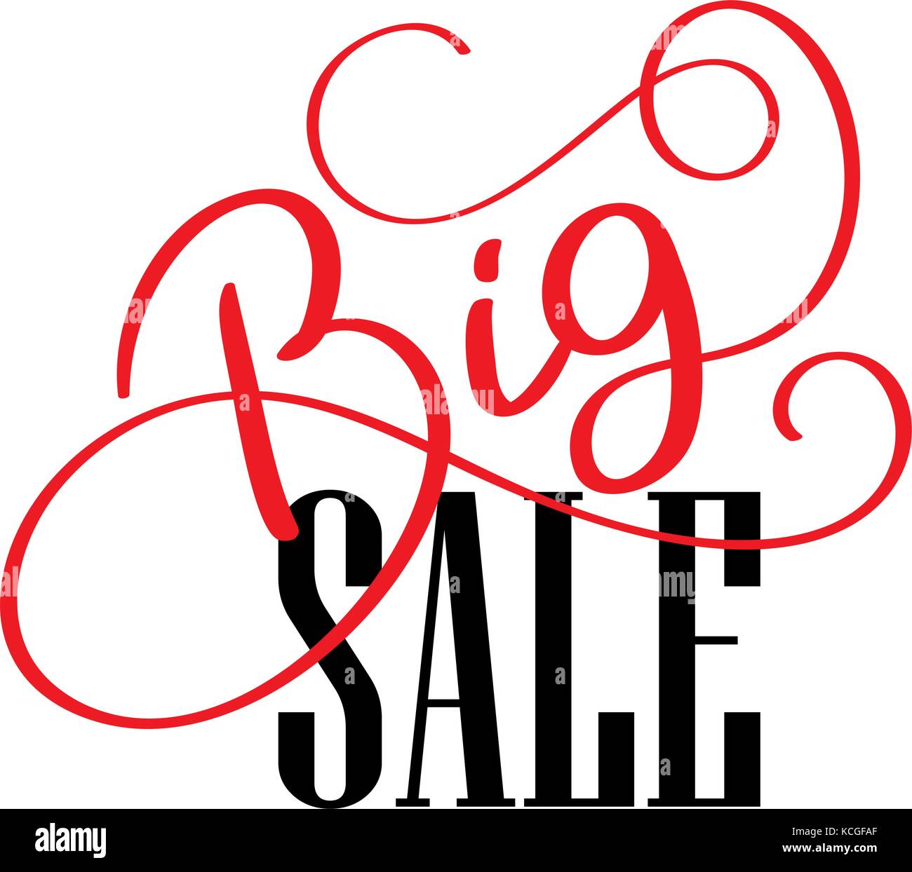 Big sale calligraphy and lettering text on white background. Hand drawn ...