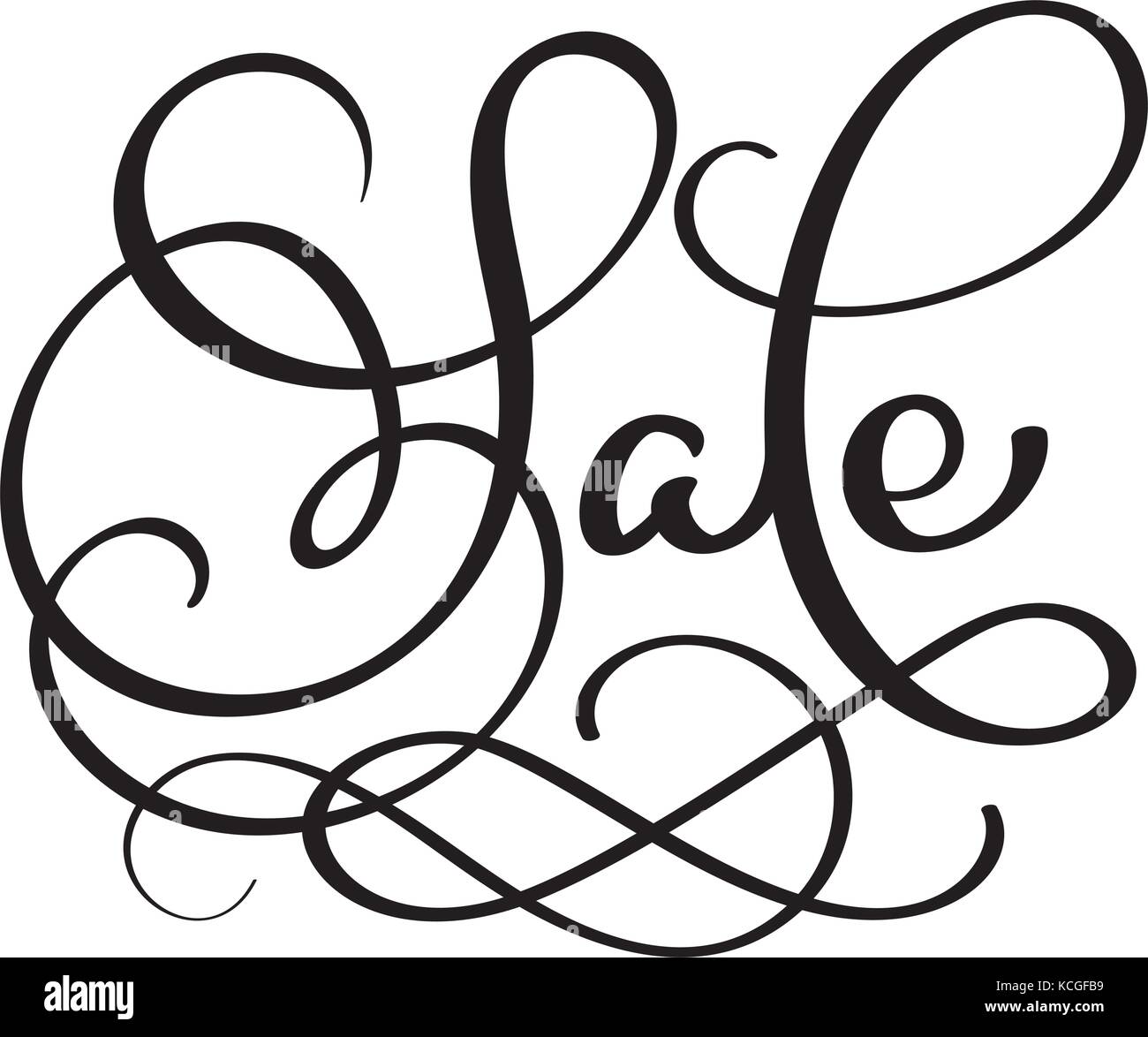 Sale calligraphy word on white background. Hand drawn lettering Vector ...