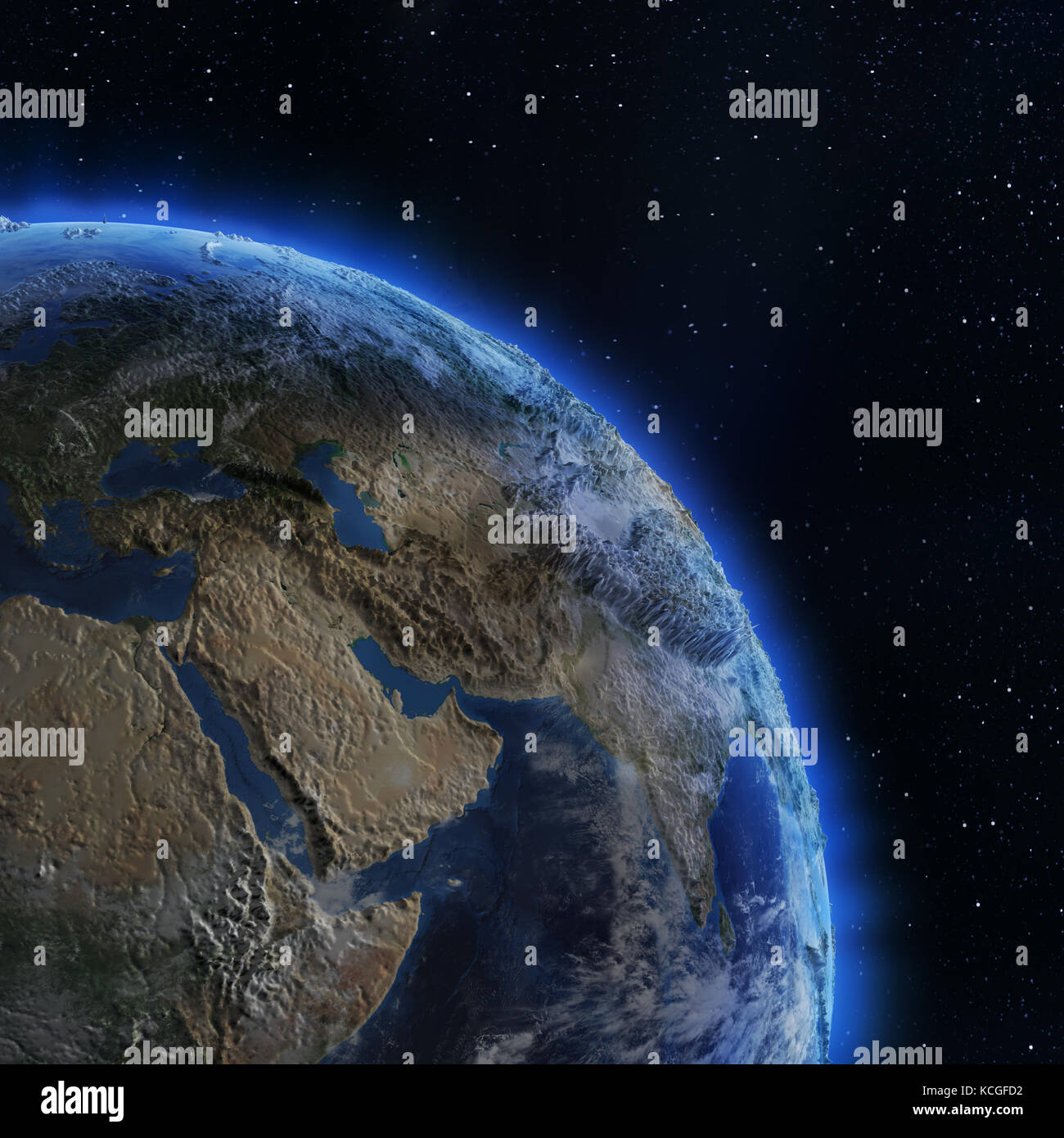 Asia from space 3d rendering Stock Photo - Alamy