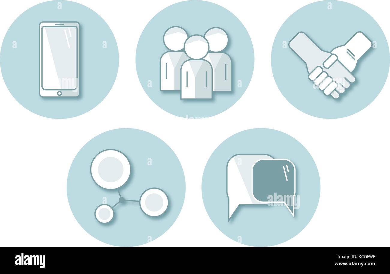 set of vector flat icon communication. illustration EPS10 Stock Vector ...