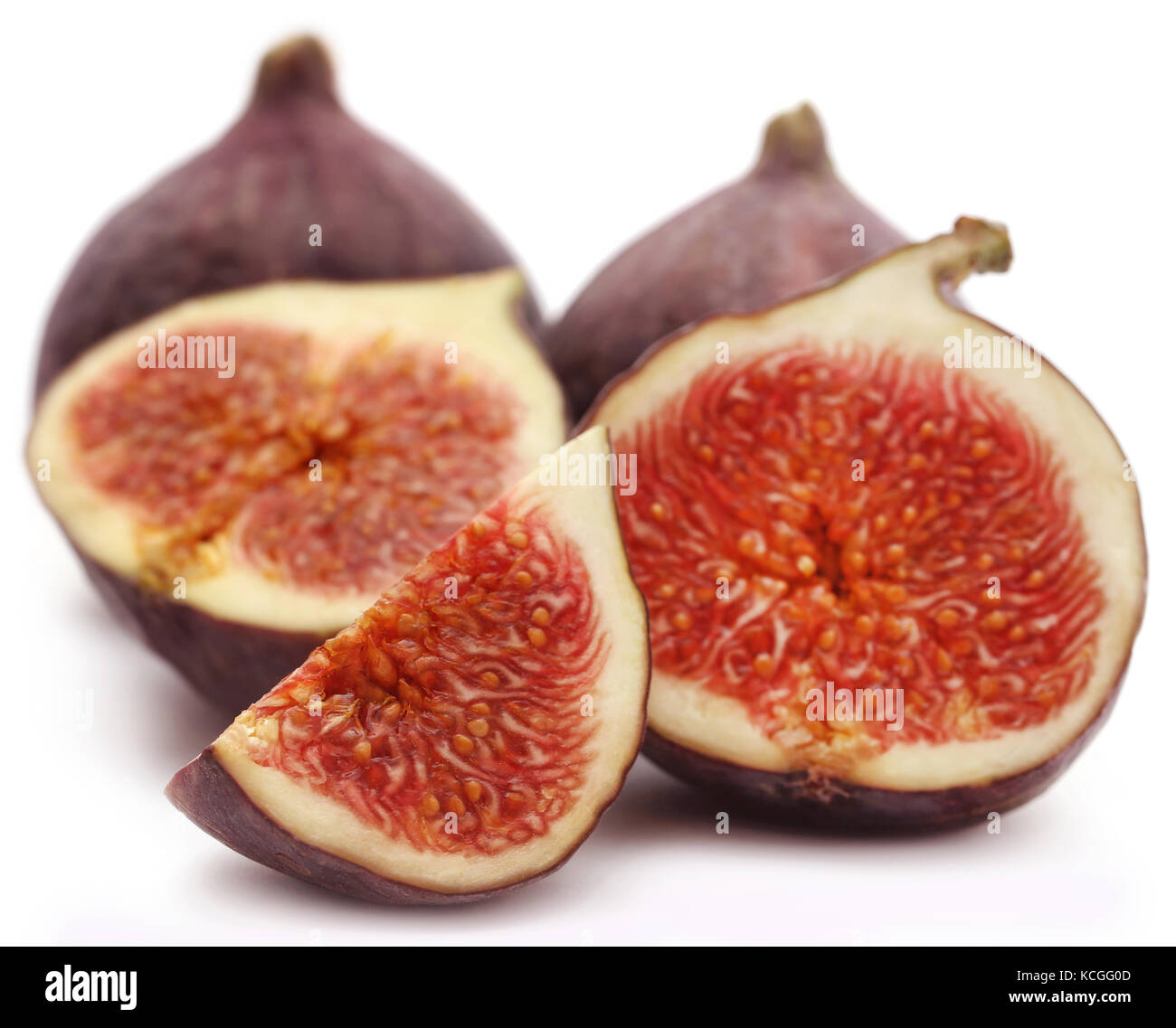 Fresh organic common figs over white background Stock Photo - Alamy