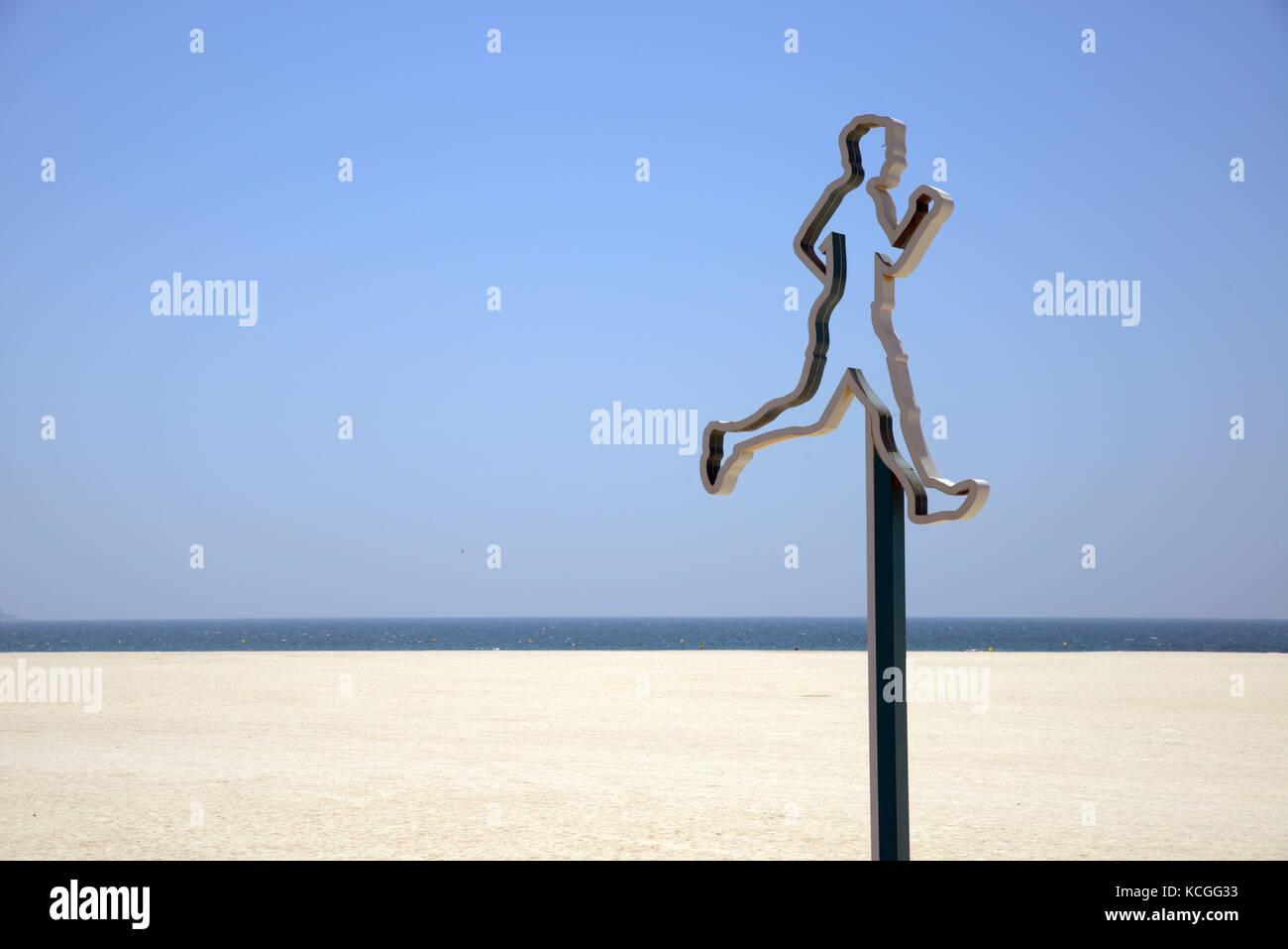 Running track along the ocean in Dubai, United Arab Emirates Stock ...