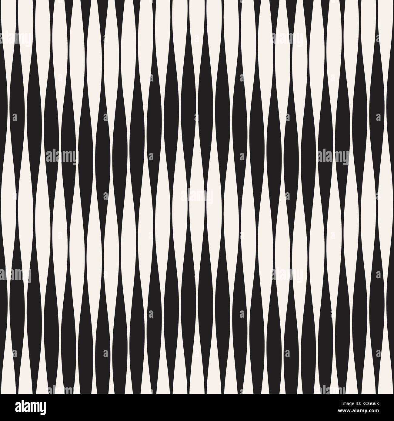 Wavy stripes vector seamless pattern. Retro wavy engraving texture ...