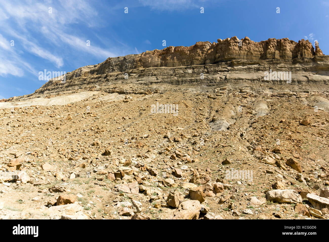 Slopes of rock from tall rock formations in Utah Stock Photo - Alamy