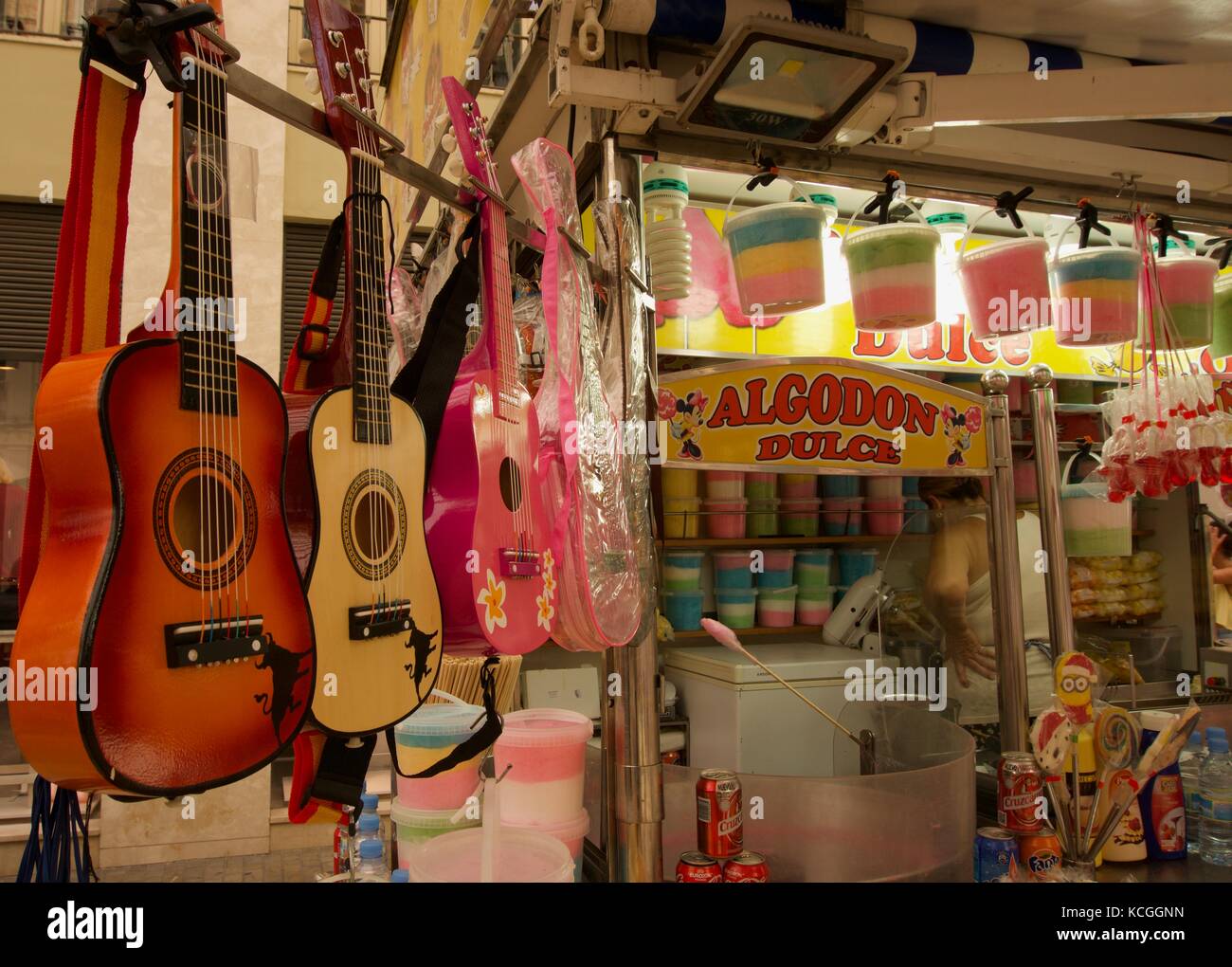 Spanish stall with Ukuleles Stock Photo - Alamy